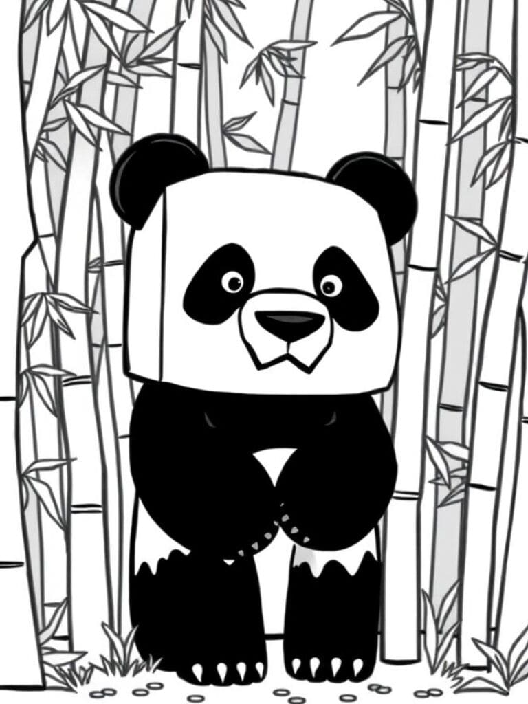 Free Bamboo-Munching Panda Coloring Page PDF