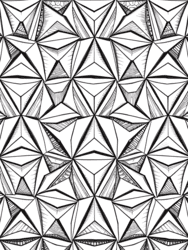 Interlocking Diamonds in Abstract Grid - Free Printable Coloring Page
